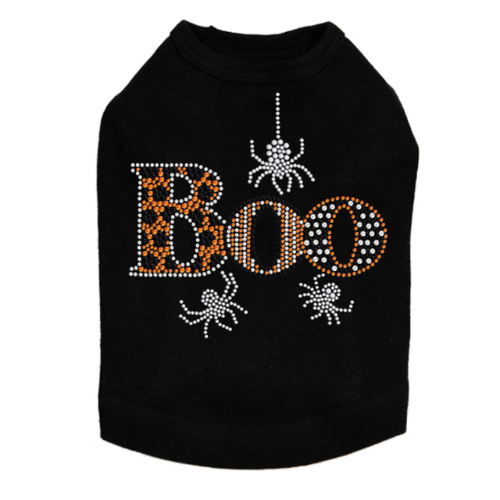 Dog In The Closet Boo Spiders Rhinestone Halloween Dog Tank Shirt – Fetch
