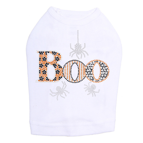 Dog In The Closet Boo Spiders Rhinestone Halloween Dog Tank Shirt – Fetch